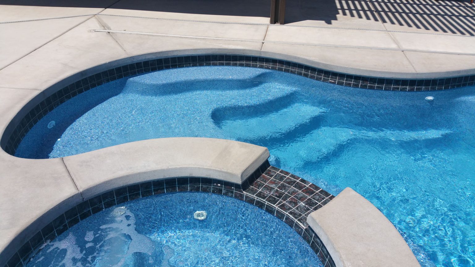 Sunset 30 - 14' x 30' Lagoon Pool + Built-in Spa & Sun Deck