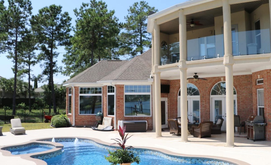 Sunrise 35 Lagoon Fiberglass Pool with Spa & Sun Deck - EP