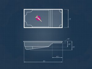 Radiance T25 - 12' x 25' Rectangle Pool with Tanning Ledge